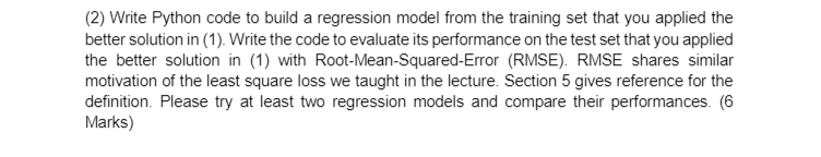 Solved: (1) Runnable codes in Python. (task: 12 marks, instructions and commen - TutorBin