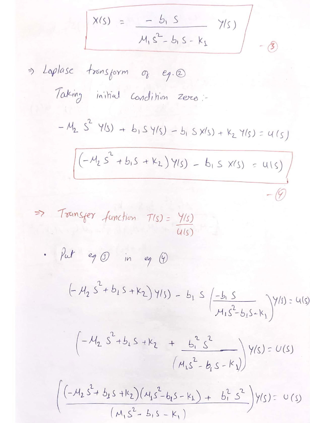 Solved: 1– Consider the two-mass system shown in Figure 1. Derive the ... Solved: 1– Consider the two-mass system shown in Figure 1. Derive the ...
