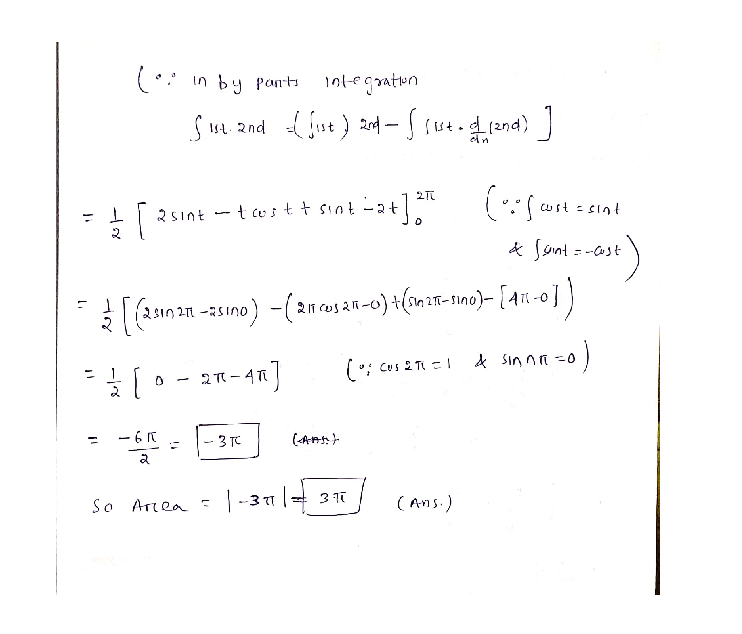 Solved: 4. Using a line integral, find the area of the region enclosed by the - TutorBin