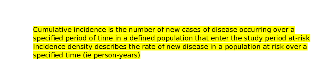 Solved: 17. What is the difference between cumulative incidence and ... Solved: 17. What is the difference between cumulative incidence and ...