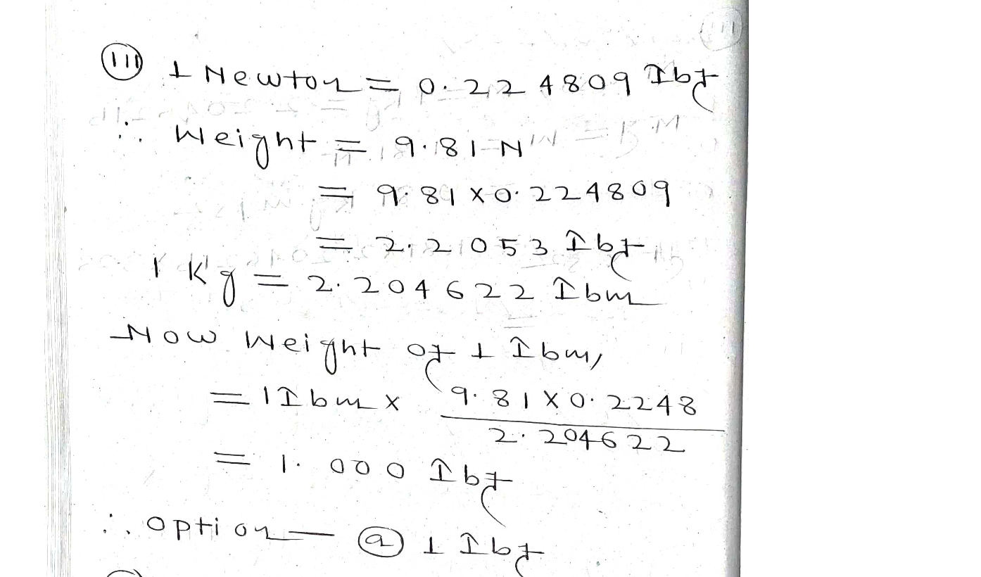 Solved At Sea Level The Weight Of 1 Kg Mass In Sl Units Is 9 81 N solved-at-sea-level-the-weight-of-1-kg-mass-in-sl-units-is-9-81-n