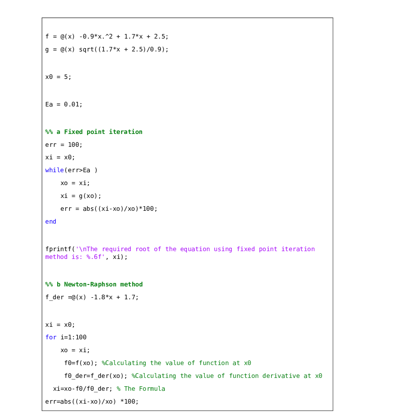Solved: Use (a) fixed-point iteration and (b) the Newton-Raphson method to de - TutorBin